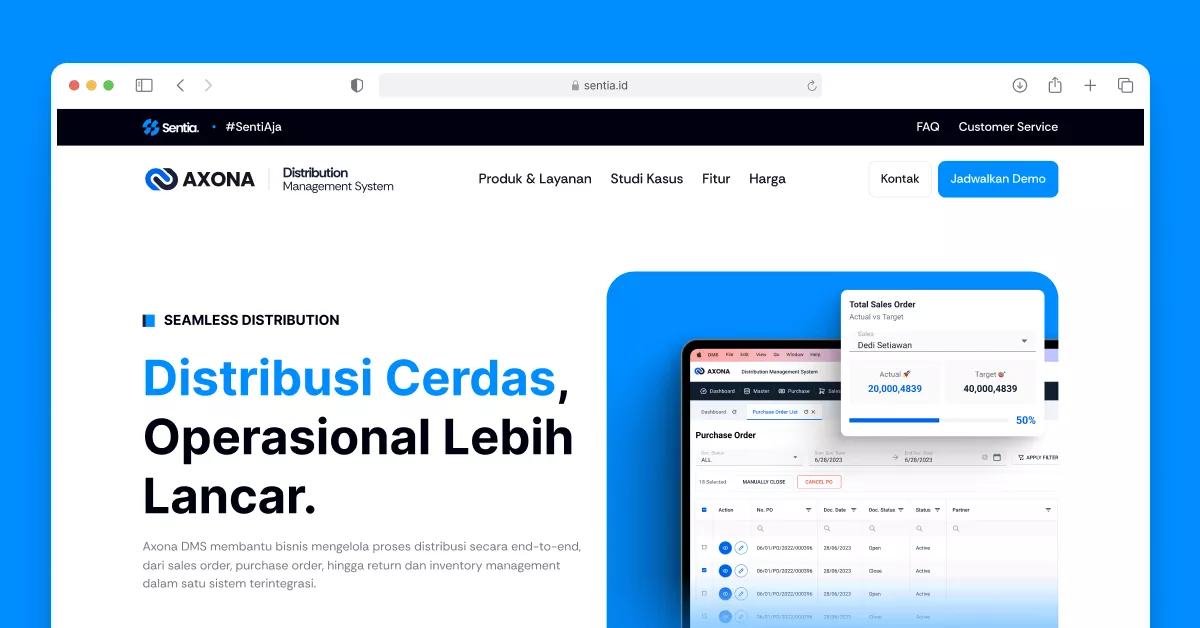 Axona DMS by Sentia - Solusi Lengkap Manajemen Distribusi Berbasis Cloud